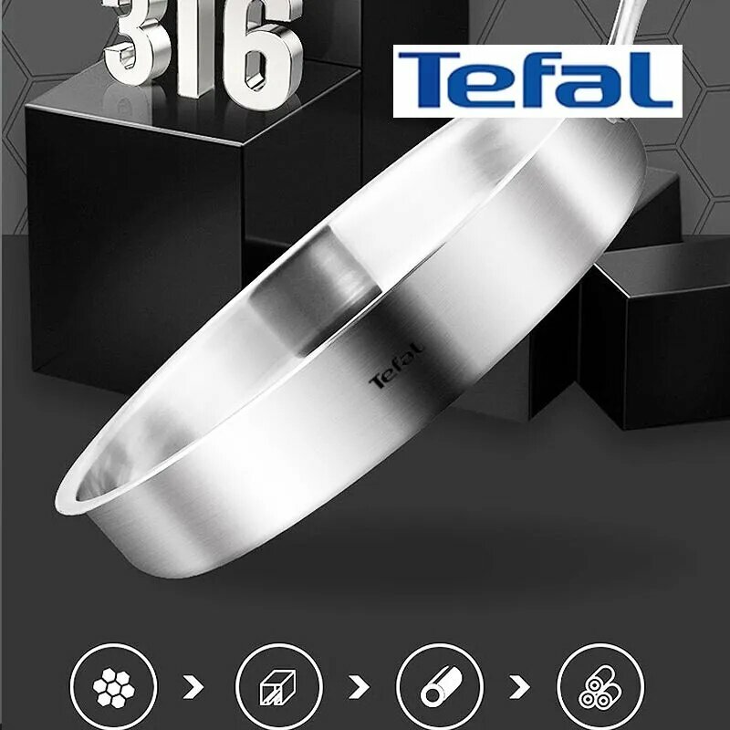 Сотейник "tefal", Нержавеющая сталь, 1 л, 26 см