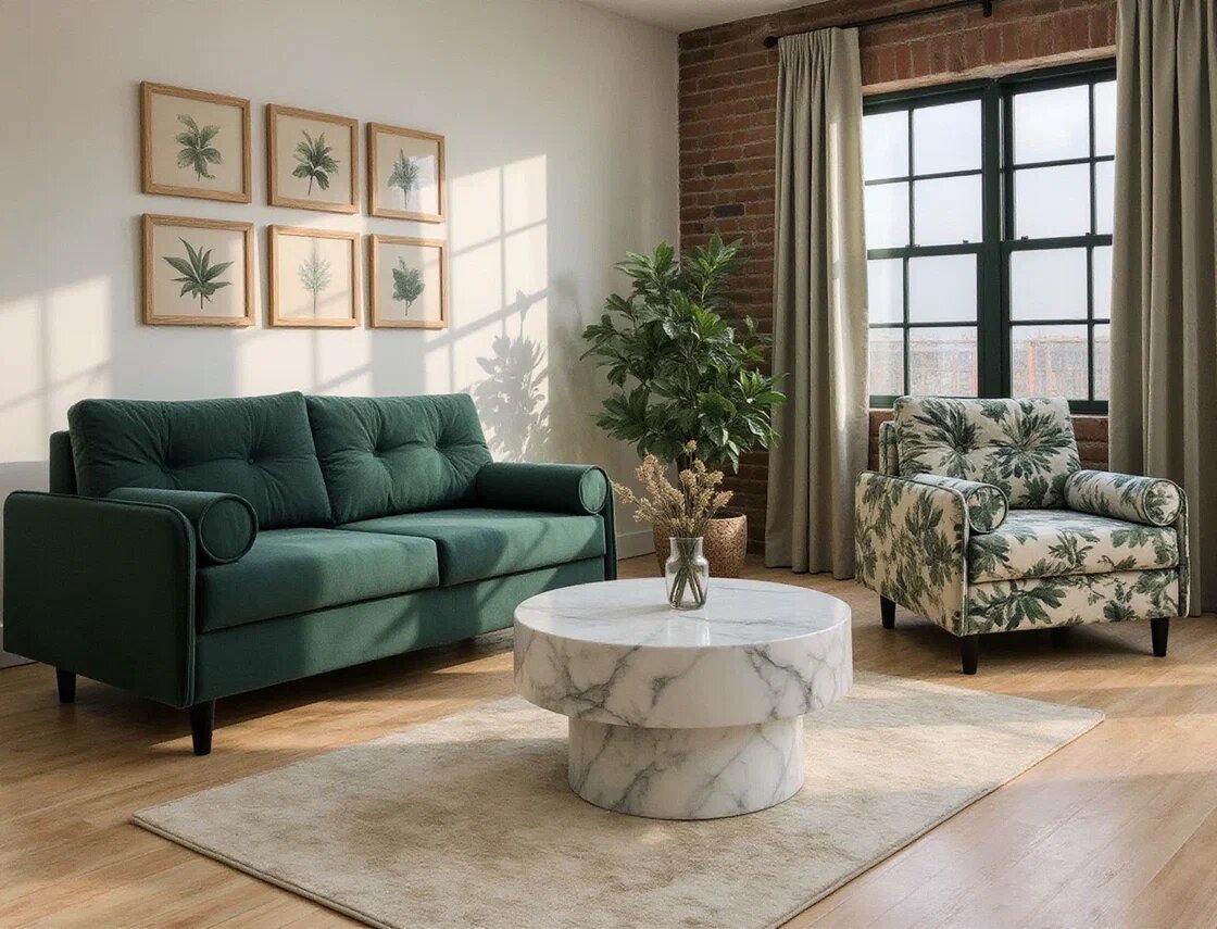 Раскладной диван "Луиза" ДиванРус, 165*97 см, спальное 140*195 см, аккордеон тройного сложения, матовый велюр, зеленый