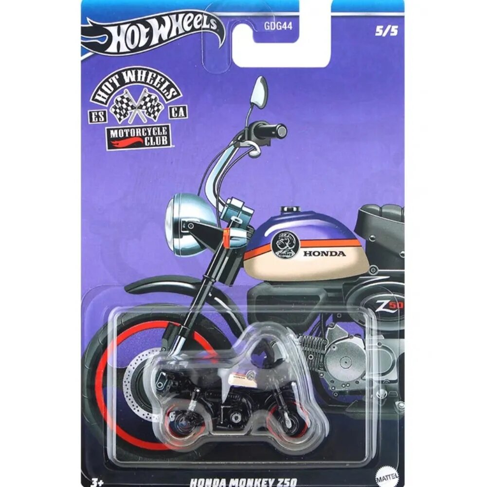 Коллекционный металлический мотоцикл Hot Wheels масштаб 1:64, игрушка(5-Хонда)