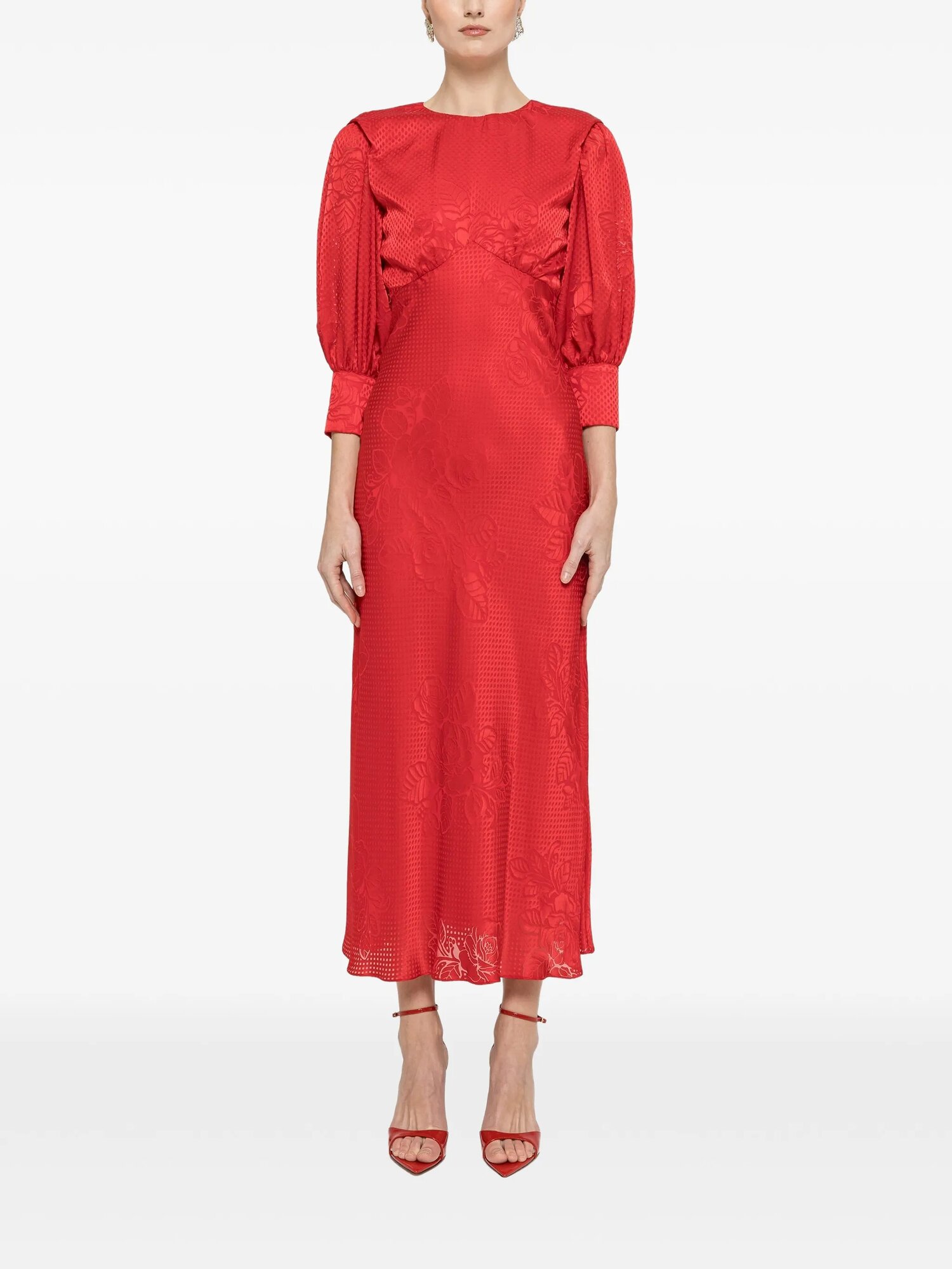 Платье Puff-sleeve midi dress