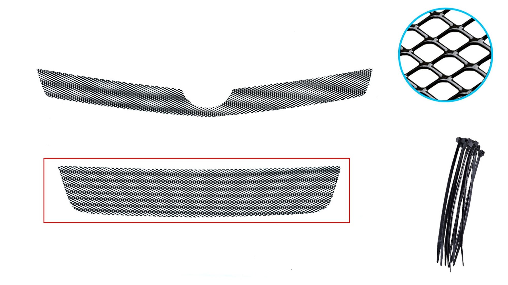 Защитная сетка радиатора для OPEL ASTRA 2006-2015 (H рестайлинг), низ, 1шт, (hb 5дв, седан, sw)