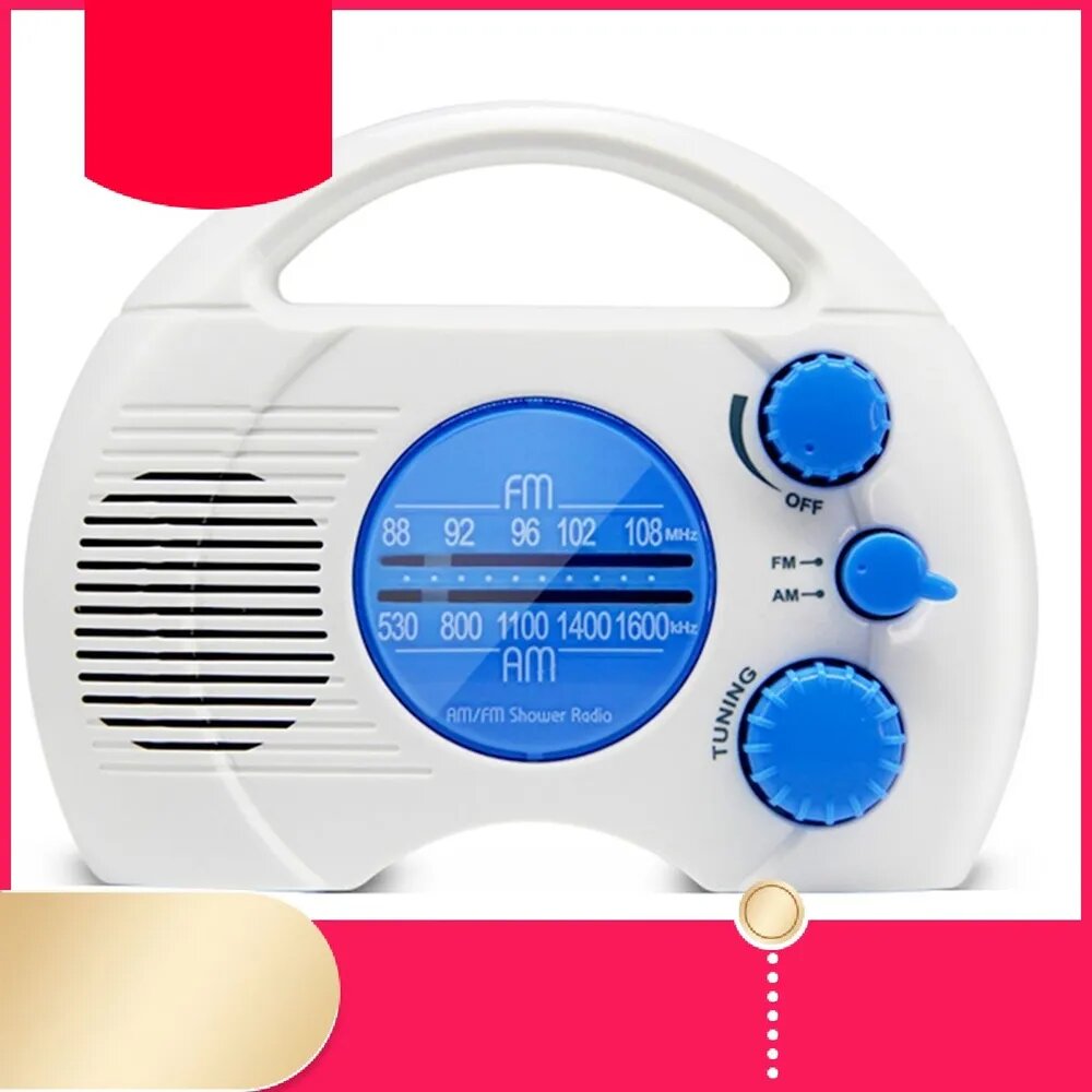 Новое портативное 4-уровневое водонепроницаемое радио для душа AM FM Mini