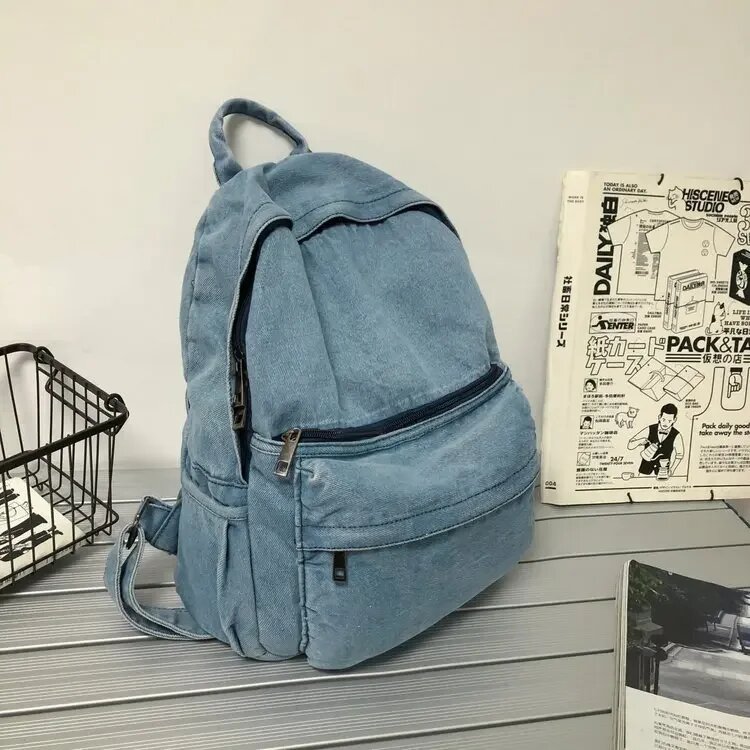 Джинсовый рюкзак Blue, женский, повседневный