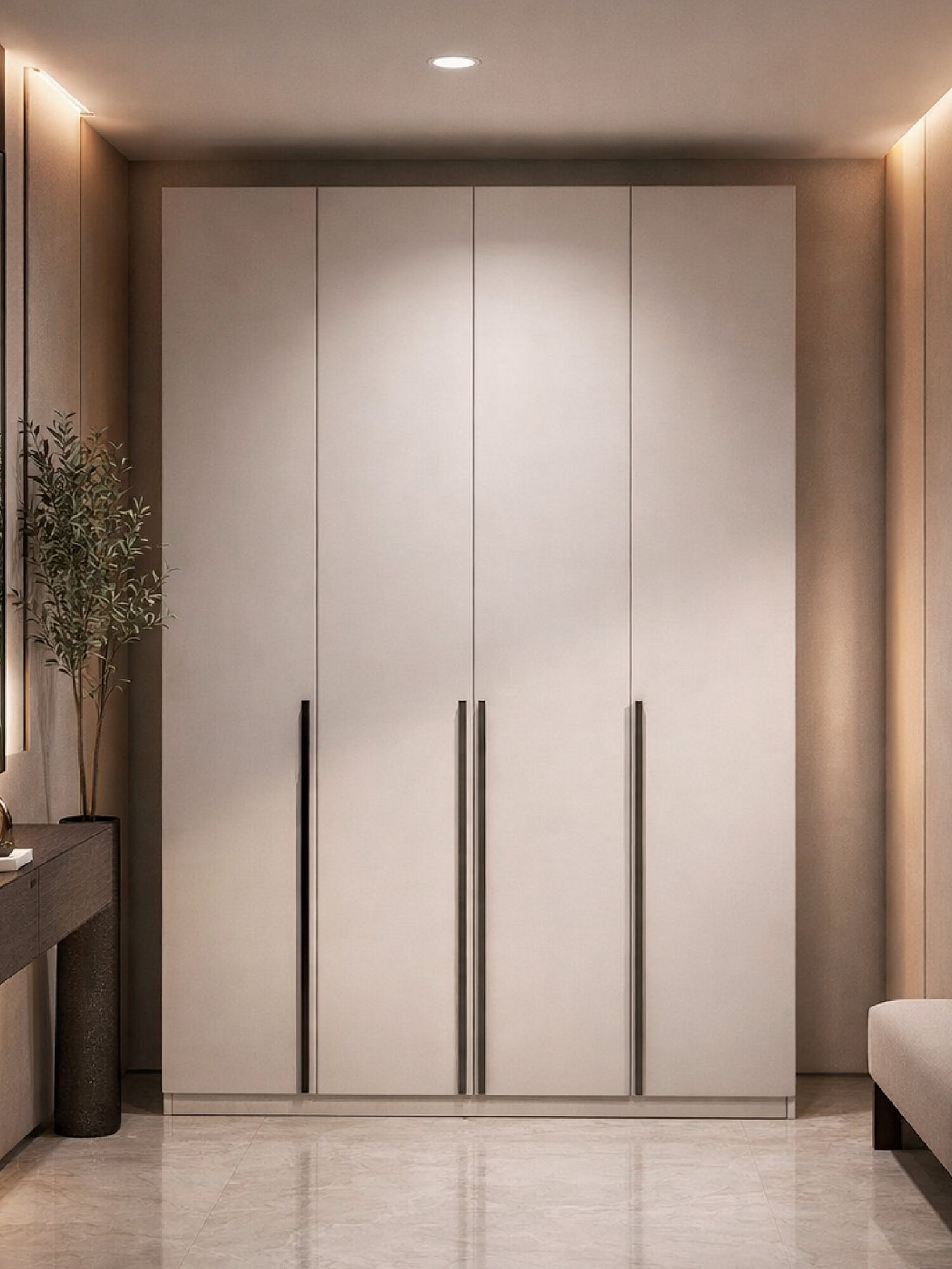 Шкаф распашной для одежды в прихожую "Айрон" кашемир, 221х160х51 см