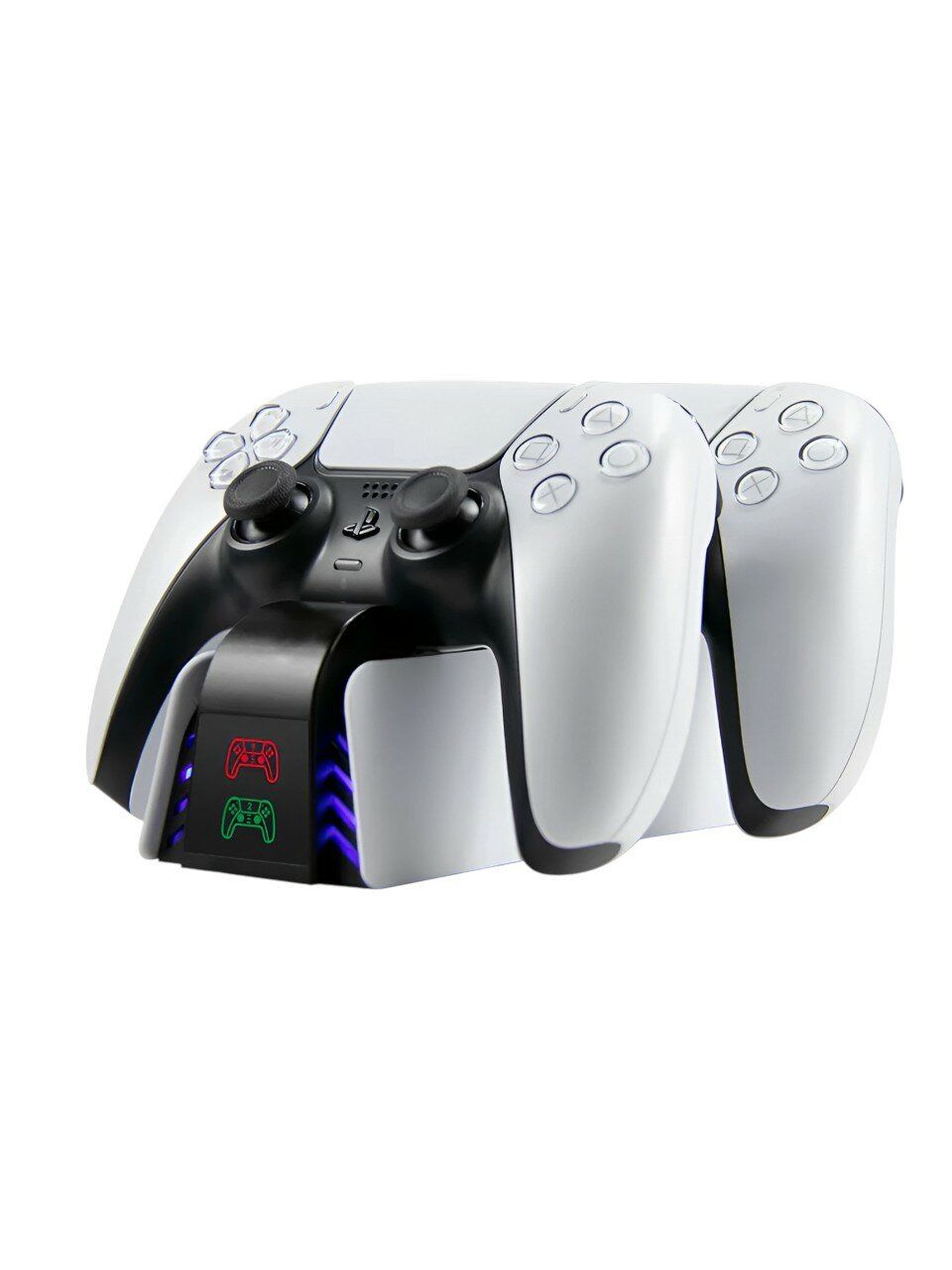 Зарядная док станция для 2x геймпадов DualSense PS5, подставка для Playstation 5 Dualsense