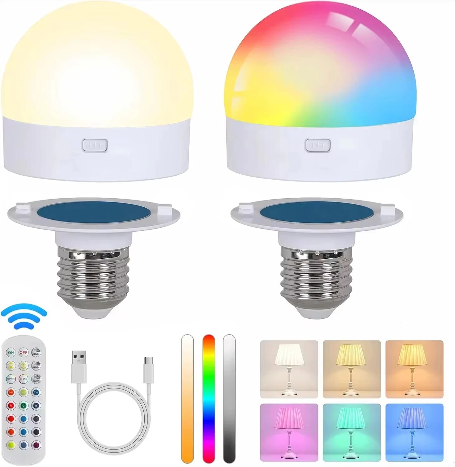 Перезаряжаемая светодиодная лампа ggbingo E27 RGB