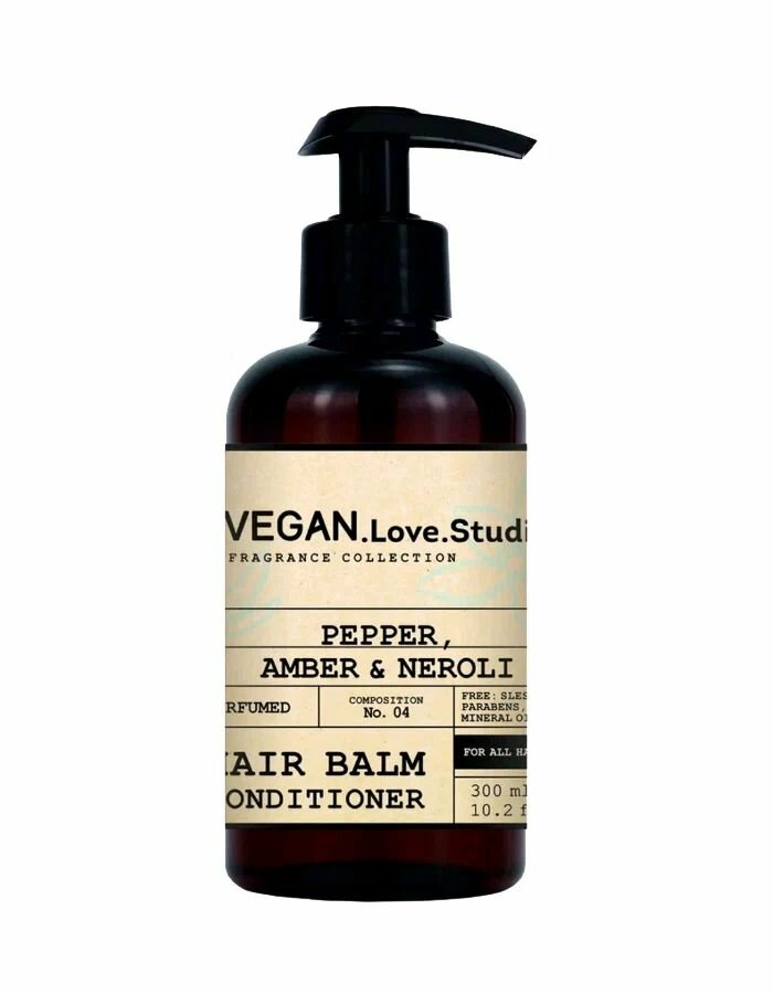 Бальзам-кондиционер для волос Vegan Love Studio парфюмированный "Pepper, Amber, Neroli", 300 мл