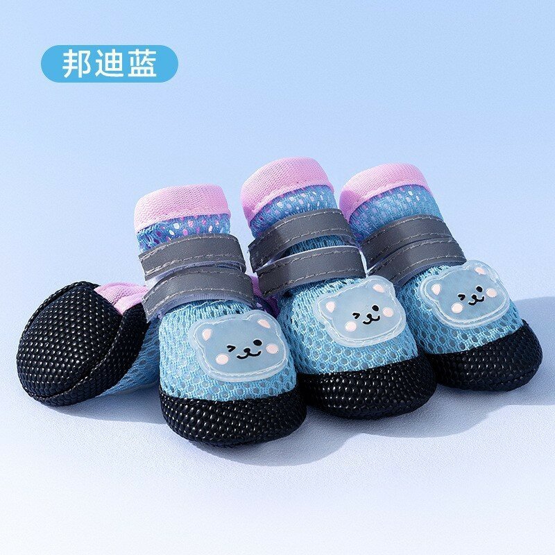 Дышащие, нескользящие сетчатые ботинки для собак больших пород, золотистых ретриверов, маленьких и средних собак, бишон фризе, для весны/лета. Размер 4 (рекомендуется для веса 25-40 фунтов)