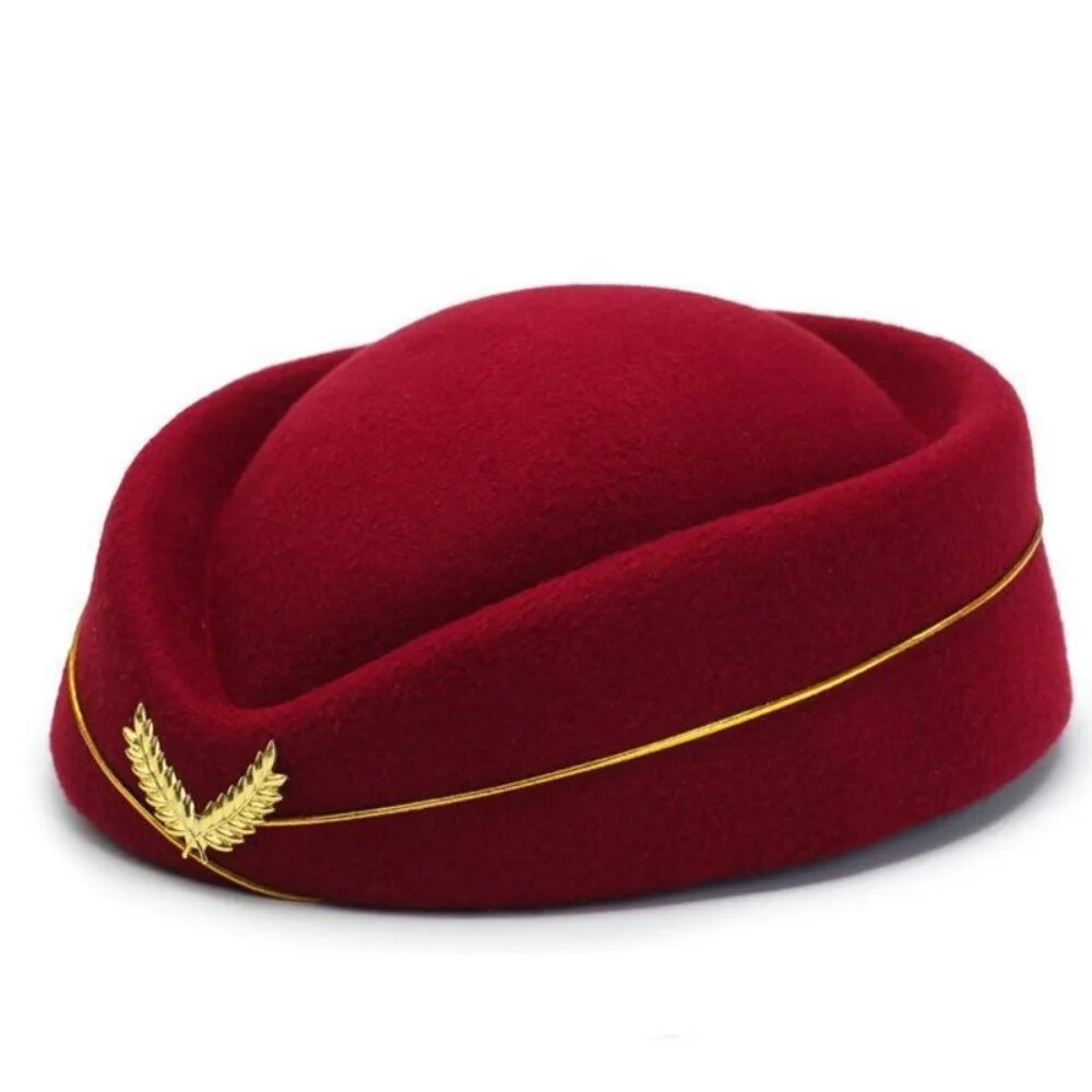 Бордовая шляпа стюардессы Wine Red