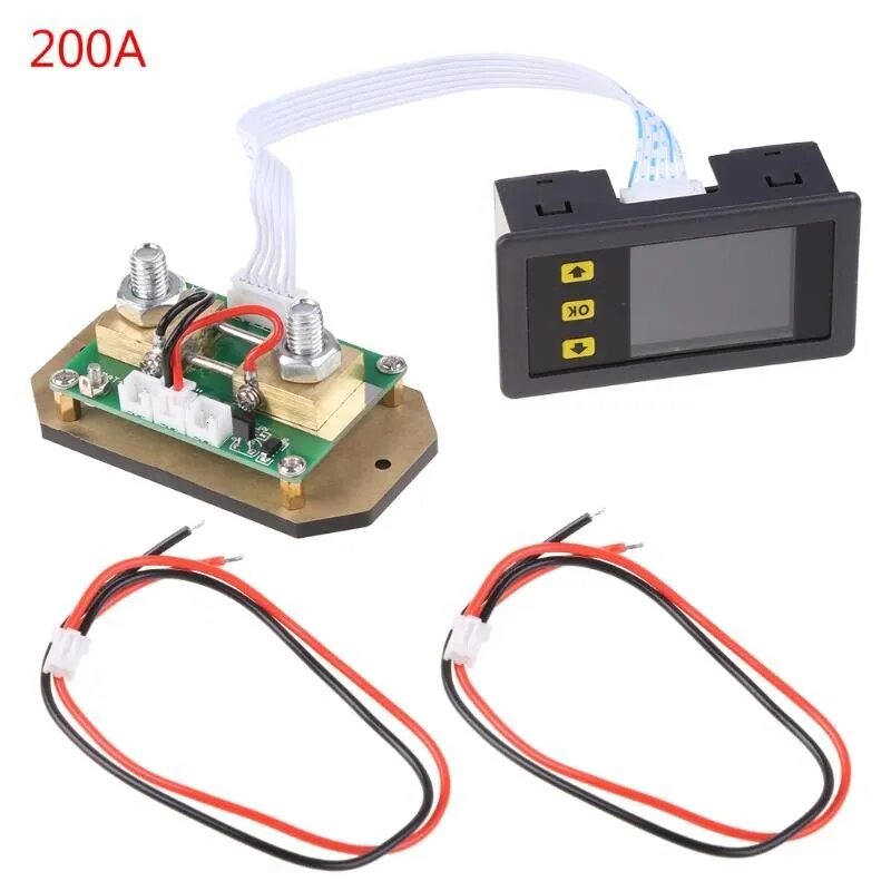 Монитор напряжения и тока DC 200A Цифровой дисплей Вольтметр Амперметр