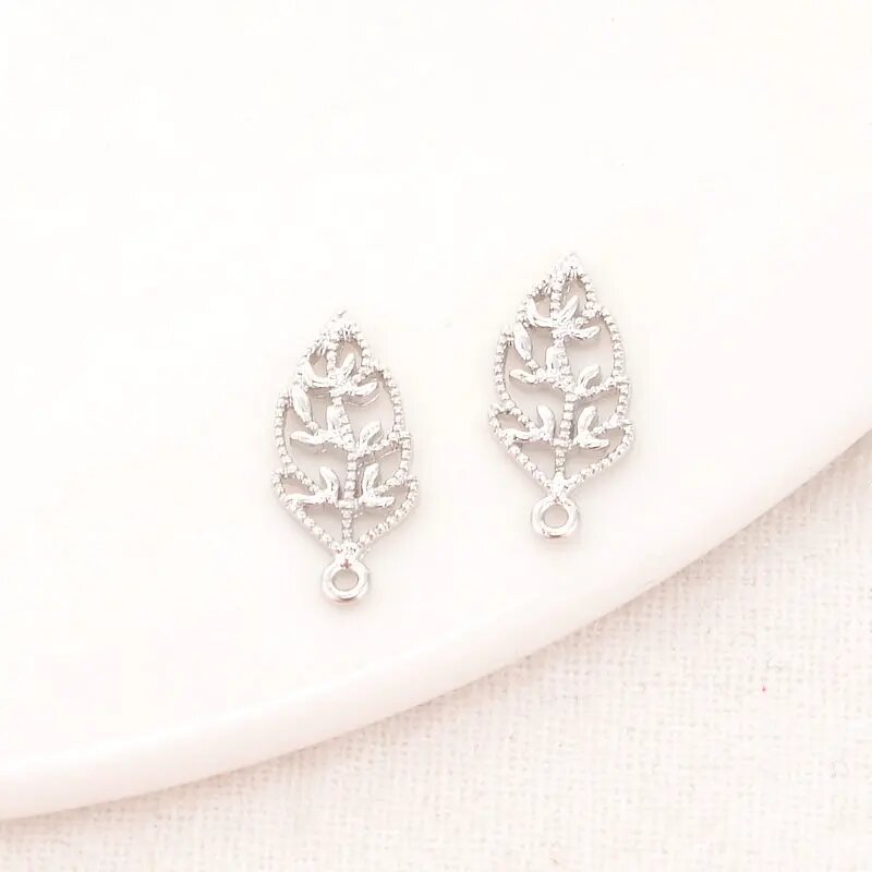 Подвески листики, Platinum Color, 20PCS