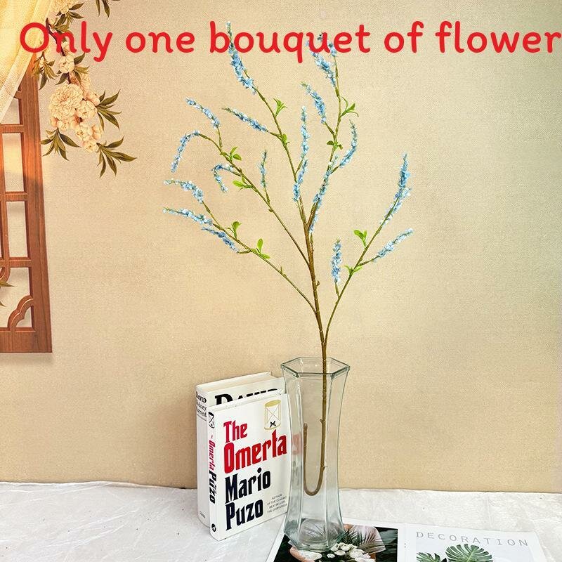 Искусственная фонтанеллия филлиреоидес субсп стеновое украшение с шелковой тканью для домашнего декора и фотоподставок голубой