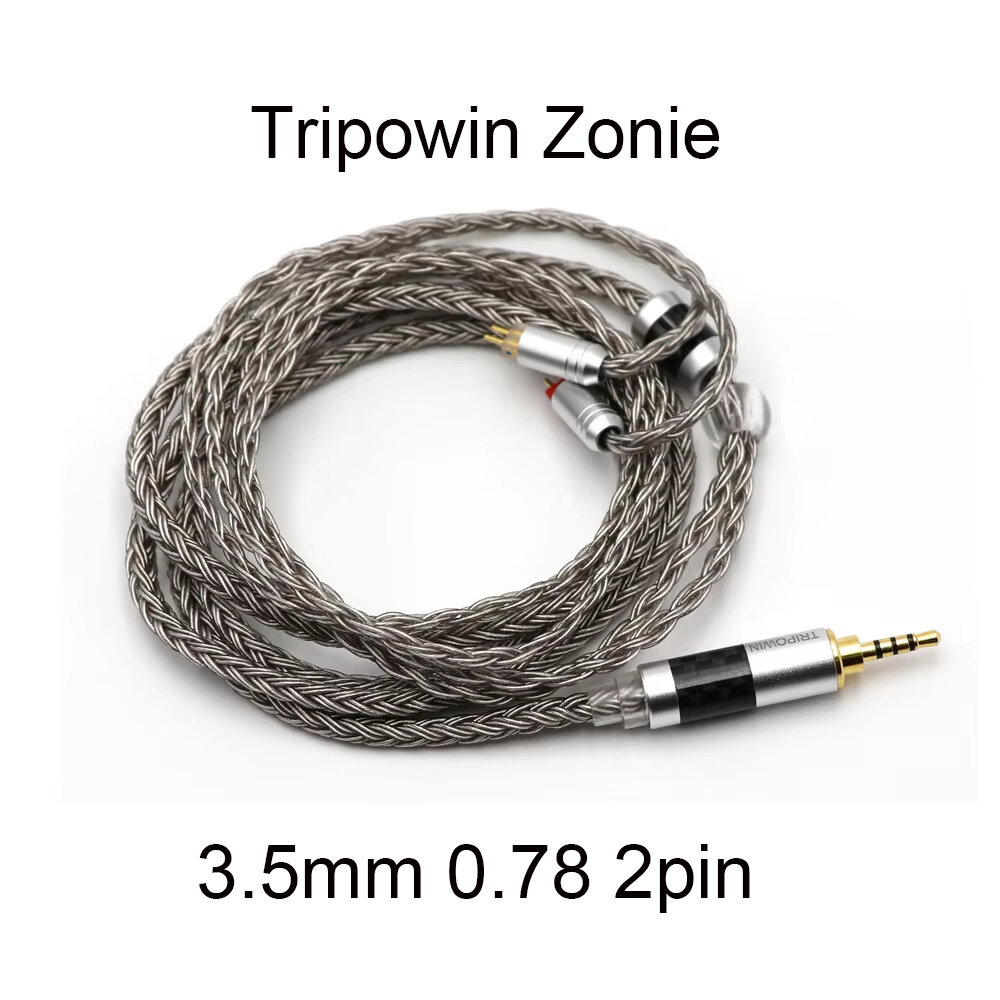 Tripowin Zonie 16-жильный аудиокабель SPC с серебряным покрытием Hi-Fi звук, для наушников(3.5 мм + 0.78 2-pin)