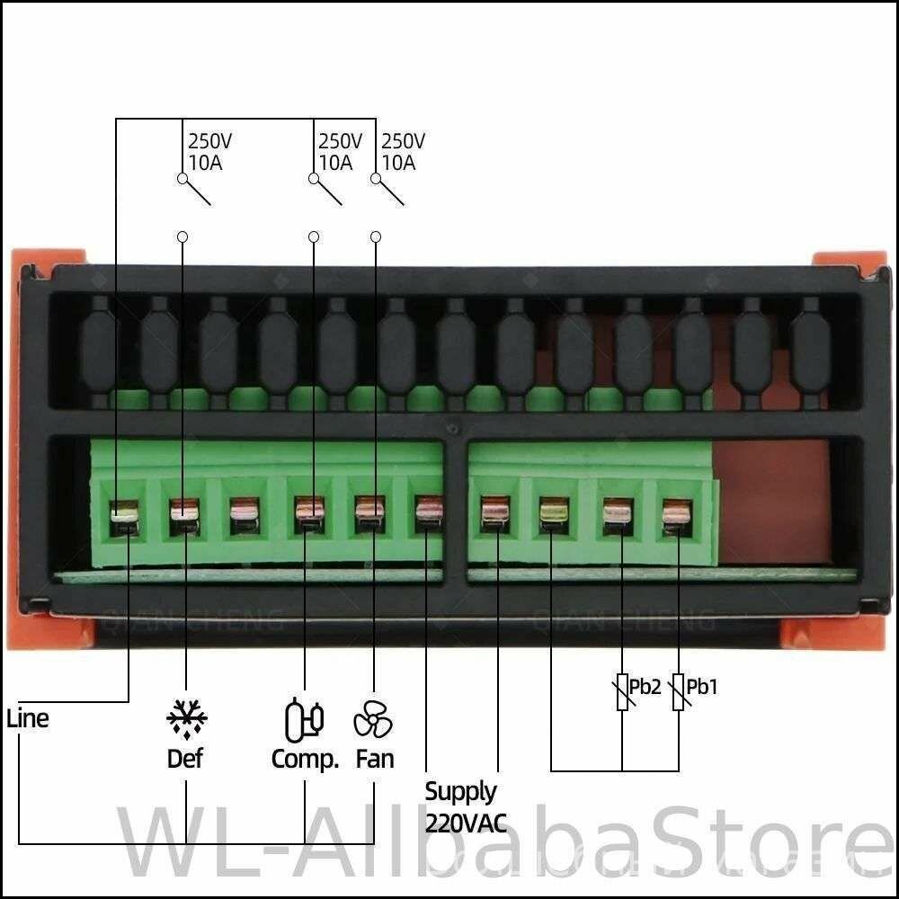 Микропроцессорный контроллер премиум для холодильных витрин Elitech ETC 974, оснащенный двумя датчиками