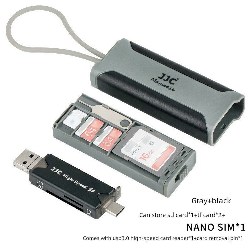 Многофункциональная коробка для SD-карт JJC, ящик для хранения карт памяти TF и защитный ящик, порт типа C,