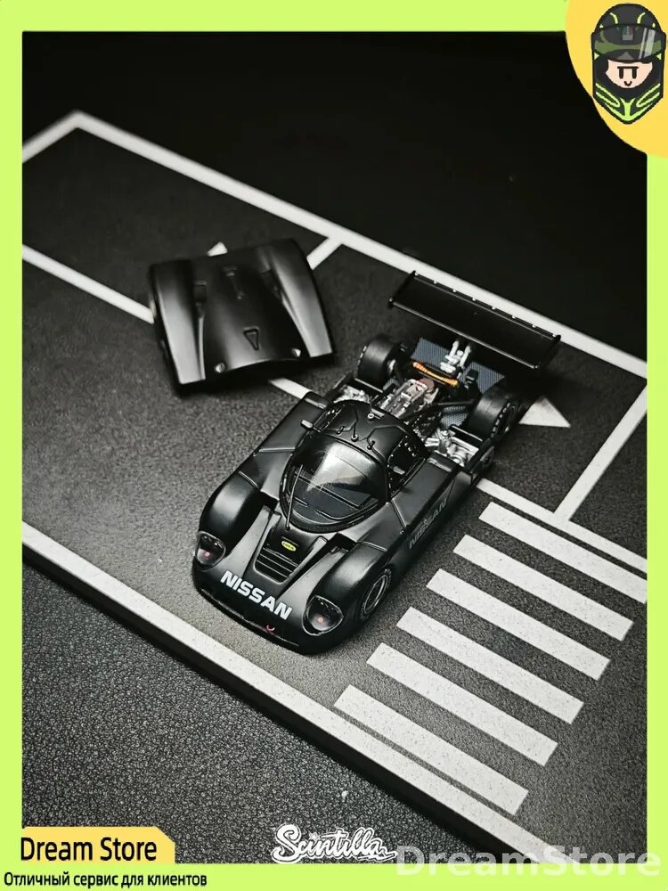 Машинка Inno 1/64 Nissan R89C BLACK Alloy Car Model Collection Gift