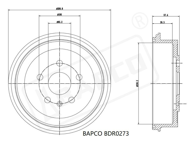 Барабан тормозной задний BDR0273