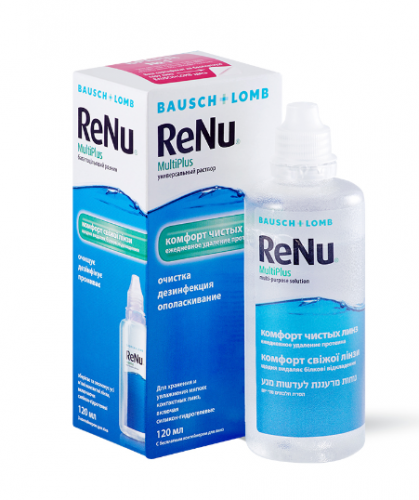 Раствор для контактных линз Bausch & Lomb Bausch&Lomb ReNu Multiplus, 120 мл
