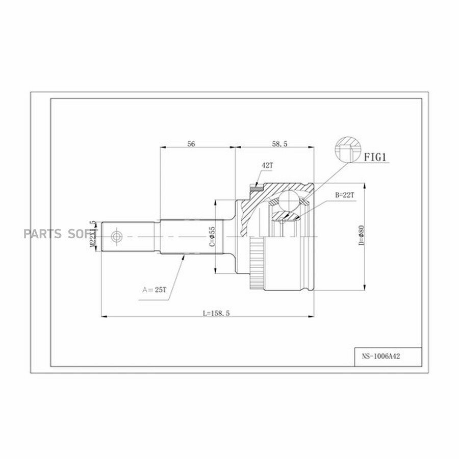 DOUBLE-FORCE DFCV638 Шрус привода DOUBLE FORCE, с ABS
