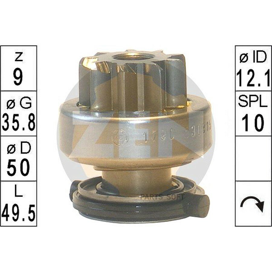 ERA ZN1790 ZN1790 Бендикс стартера\ FIAT DUCATO 06->