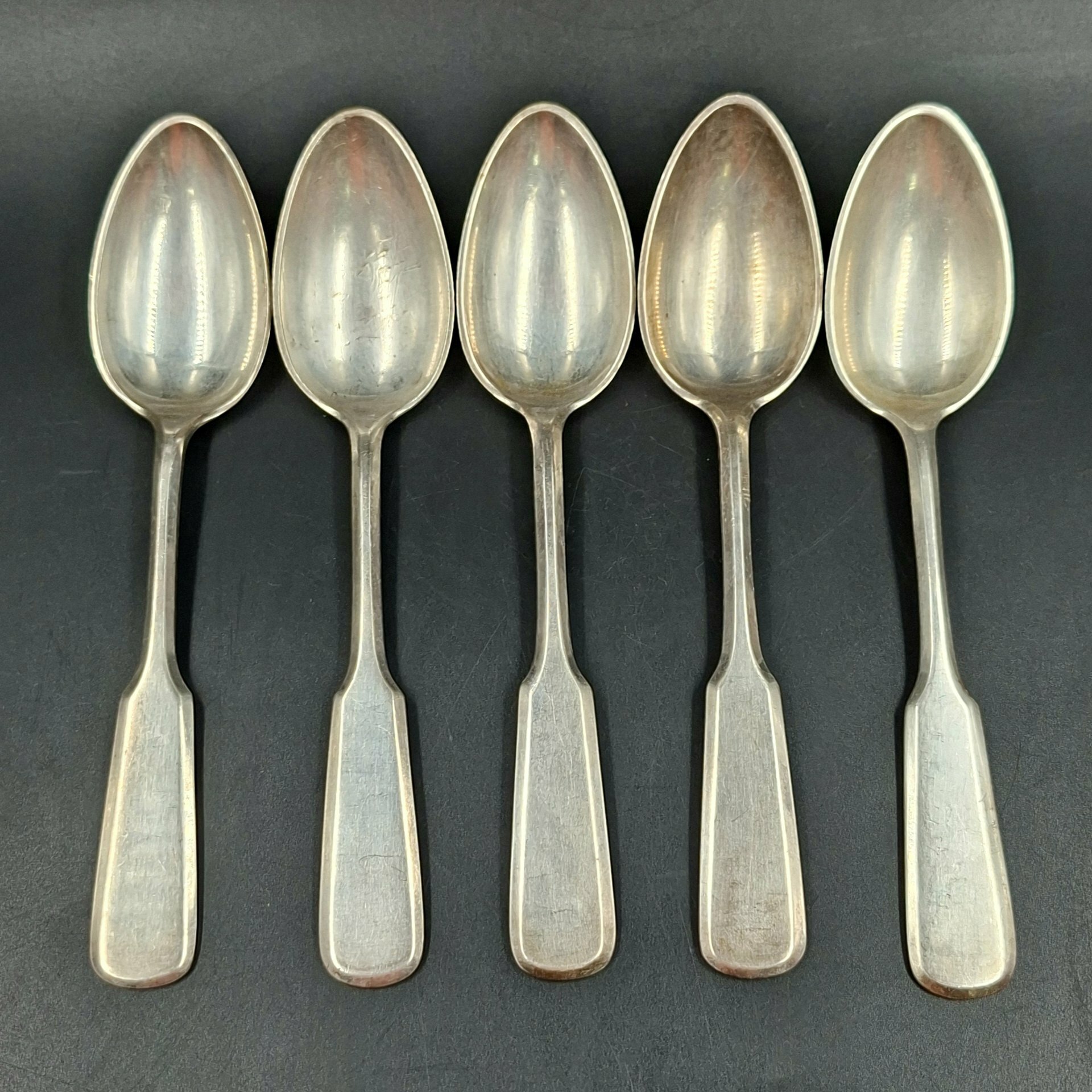 Набор из пяти ложек, металл, серебрение, Norblin & Co (Норблин), Царство Польское