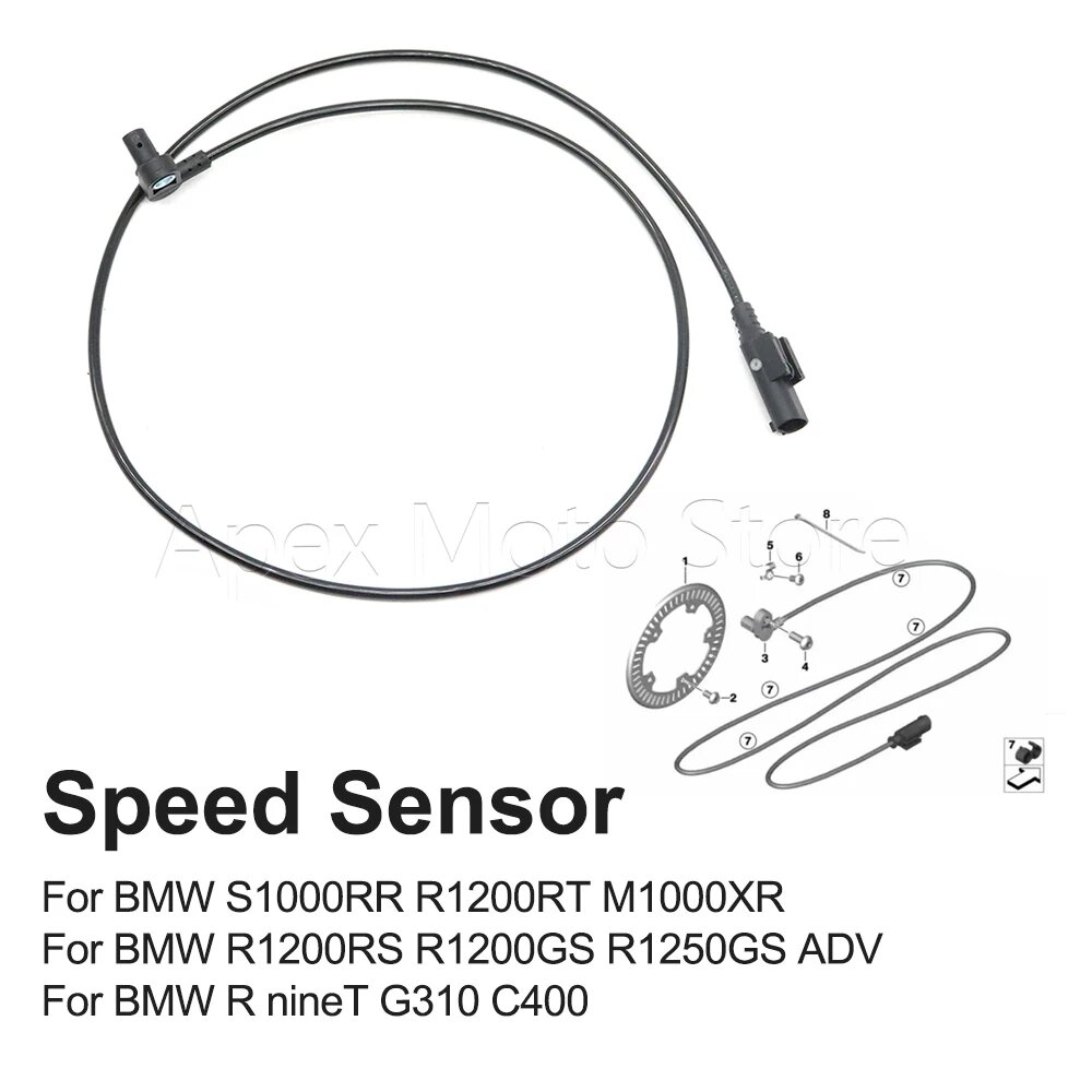 Для BMW S1000RR R1200RT M1000XR R1200RS R1200GS R1250GS ADV R nineT G310 C400 Мотоцикл ABS Датчик скорости колеса S1000 RR