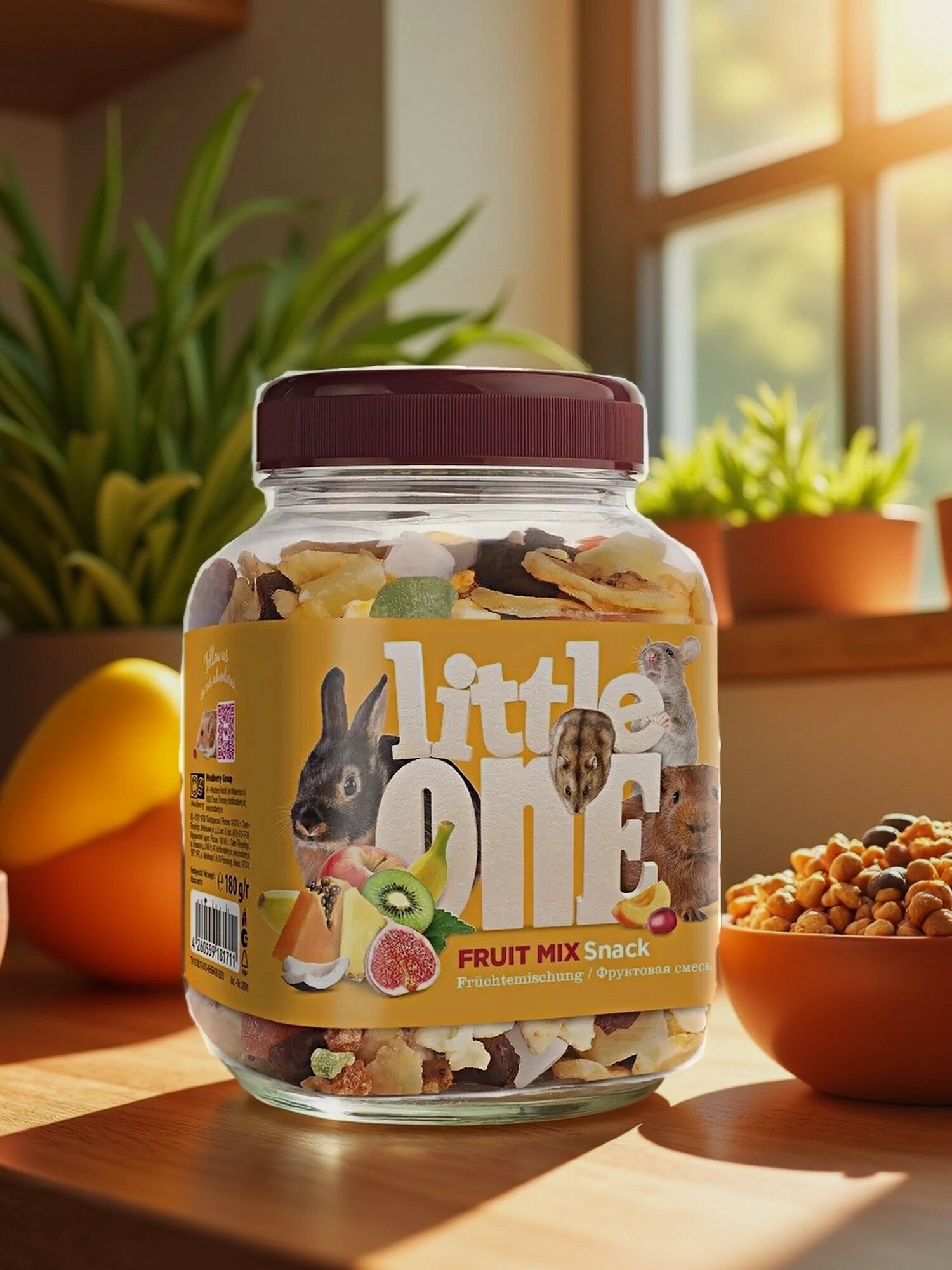 Лакомство для декоративных животных Литтл Ван Фруктовая смесь банка 180гр
