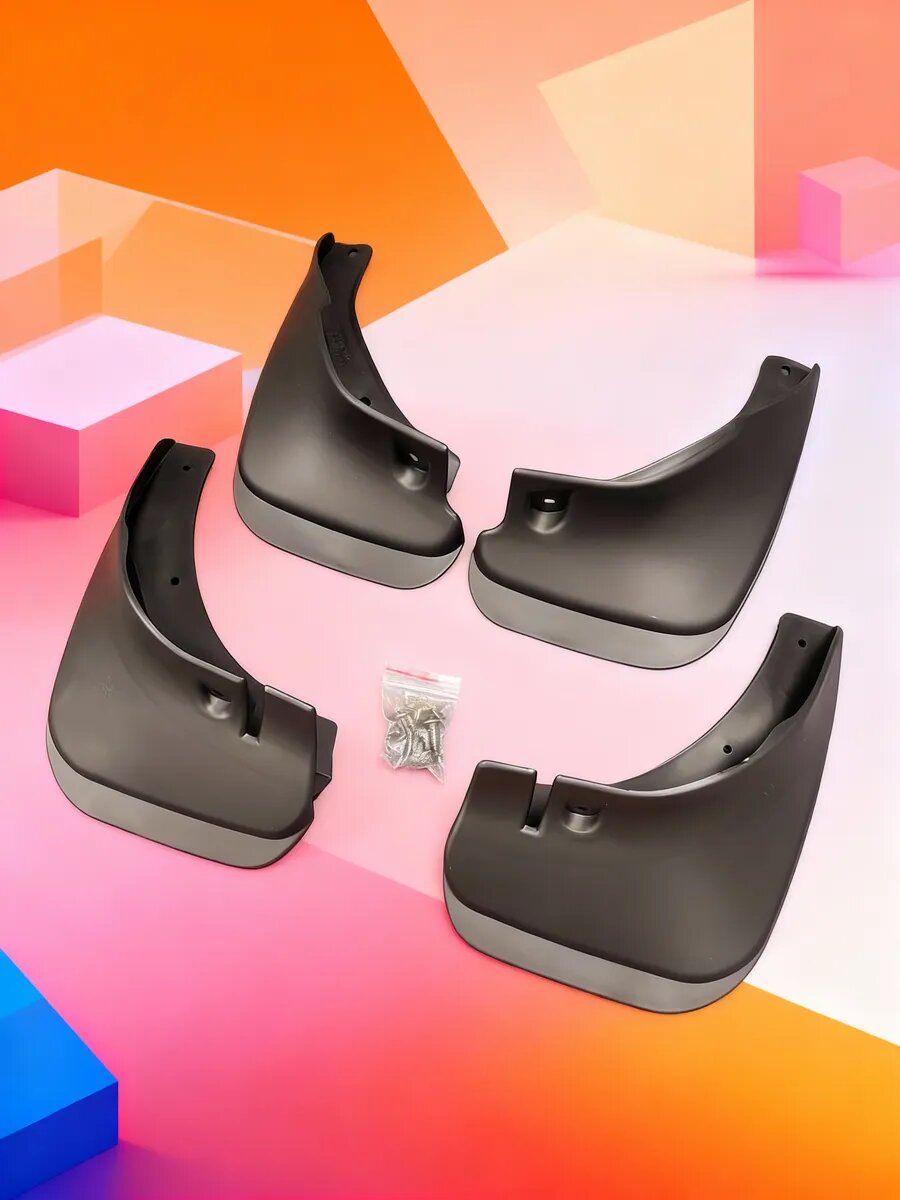 Защита кузова от грязи и камней — чёрные некрашеные брызговики для Toyota Corolla AE100G 1991-2002 универсал.