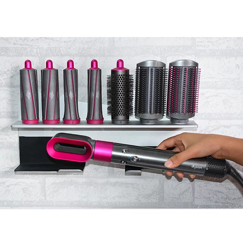 Держатель для плойки Dyson, подставка для стайлера Dyson Airwrap HS01, органайзер для плойки, без сверления Серебро