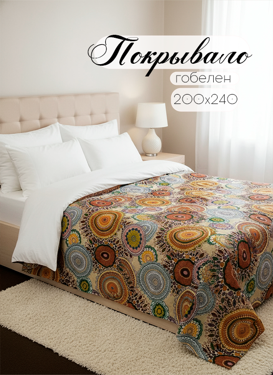 Покрывало Кружева, Гобелен Фантазия, разноцветный с размерами: 240 x 200 см