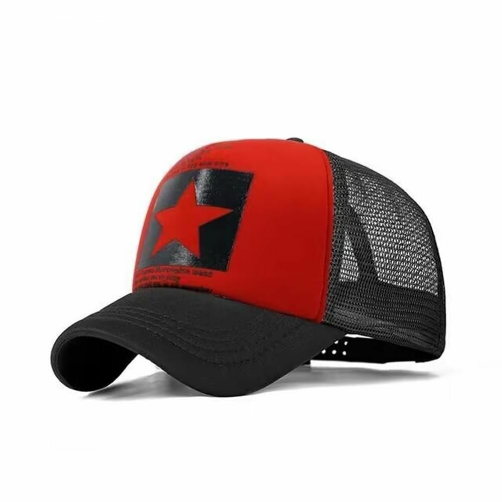 Бейсболка с принтом пятиконечной звезды, регулируемая