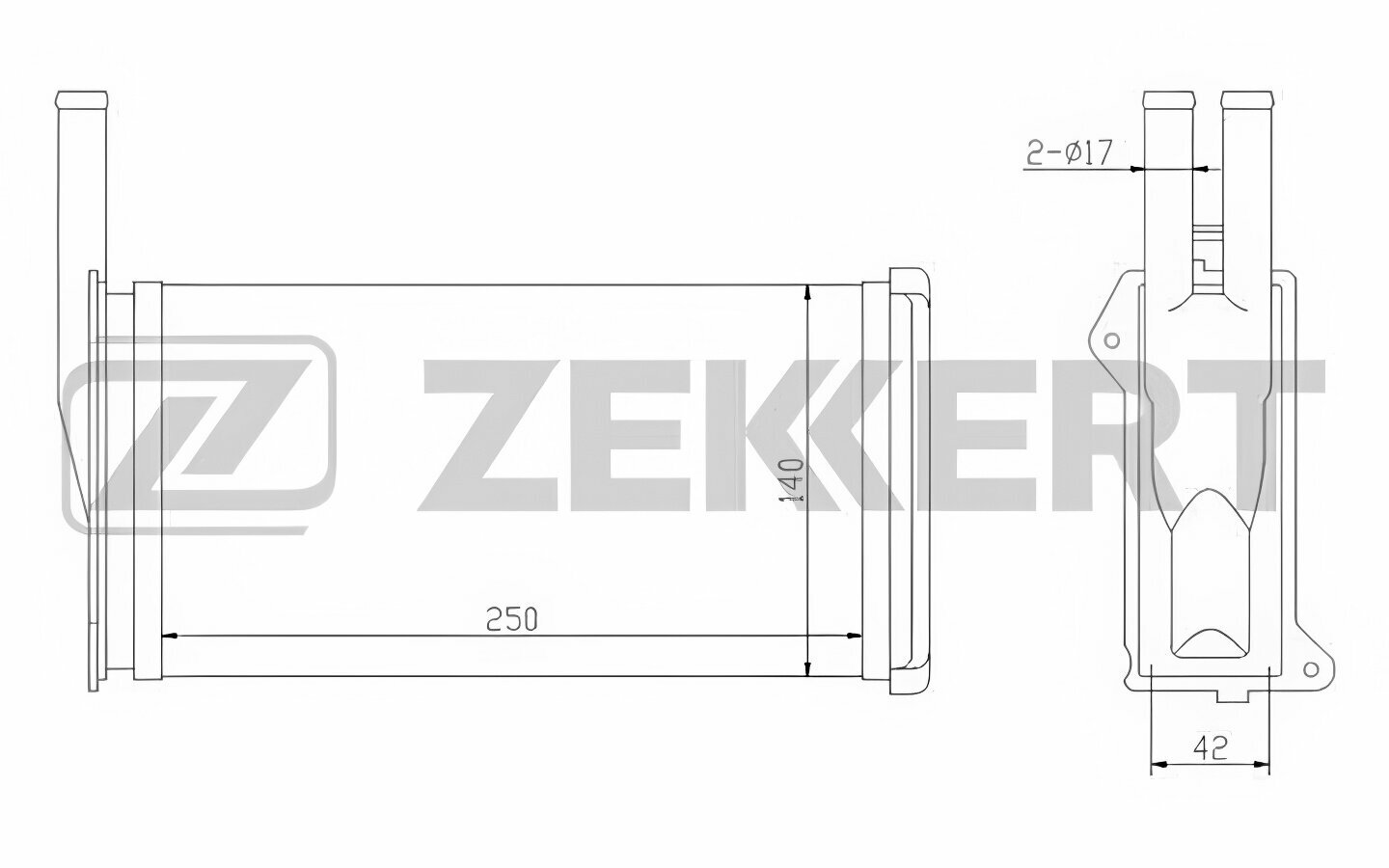 Радиатор отопителя для Форд Эскорт 6, P 100 2, Скорпио 1, 2, Сиерра 2 MK-5002 ZEKKERT — фото 1