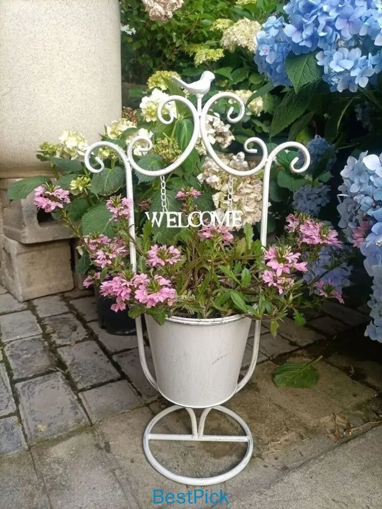 Эксклюзивное садовое украшение, кованое ведро для цветов в духе американского кантри-. Что-то