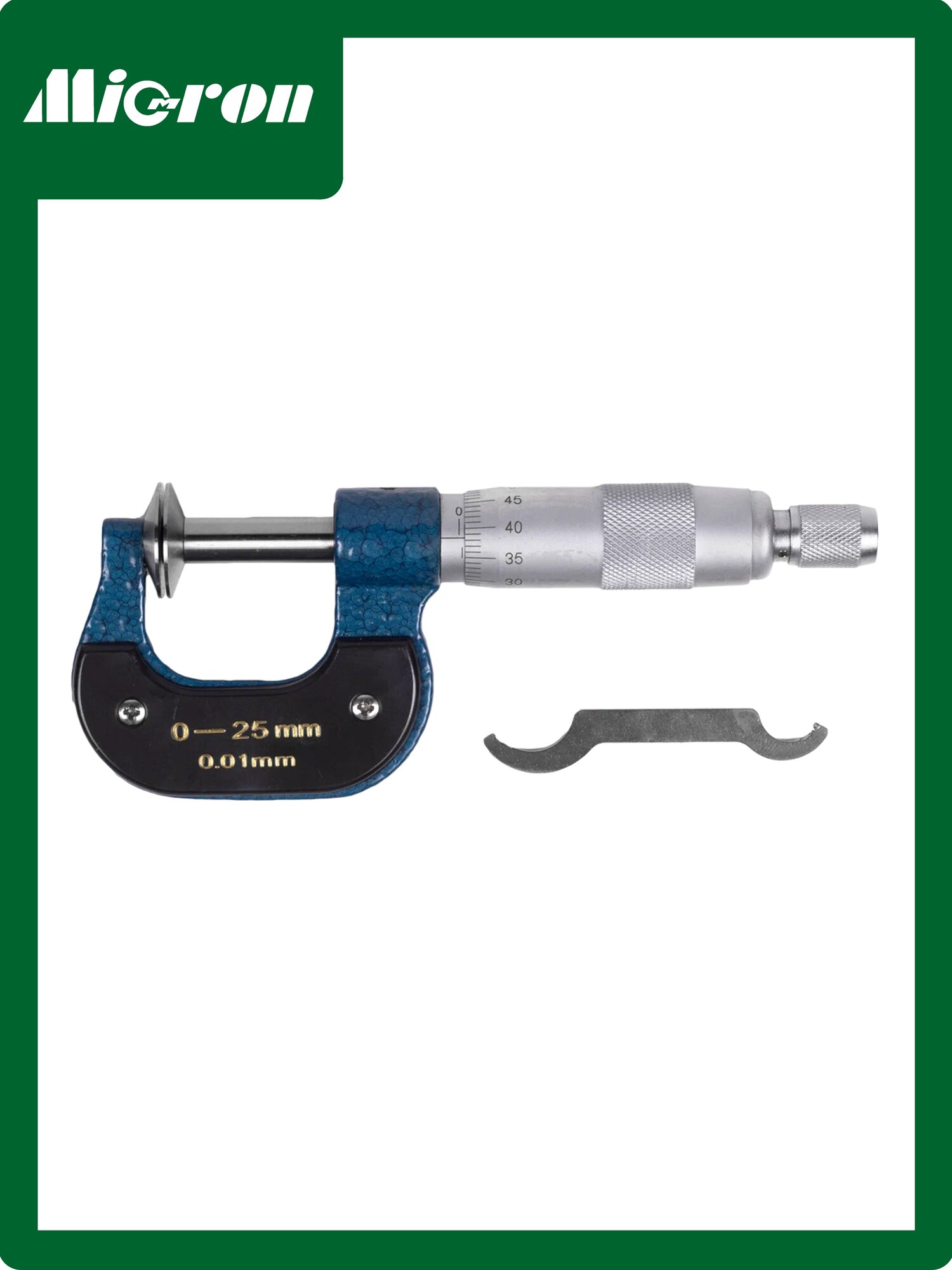 Микрометр для мягких материалов Micron МТМ-25 0.01 тарельчатый