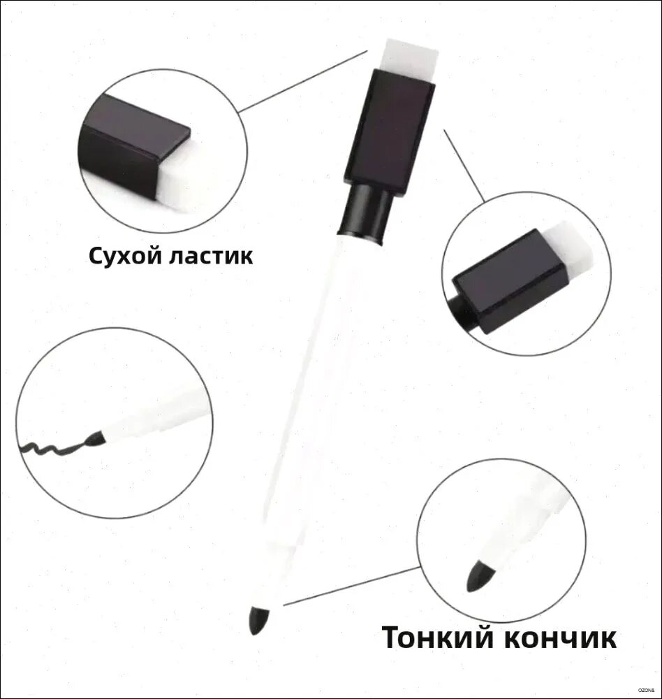 Маркеры для рисования, письма и скетчинга, 20 шт, черный, игольчатый наконечник, быстросохнущие — фото 1