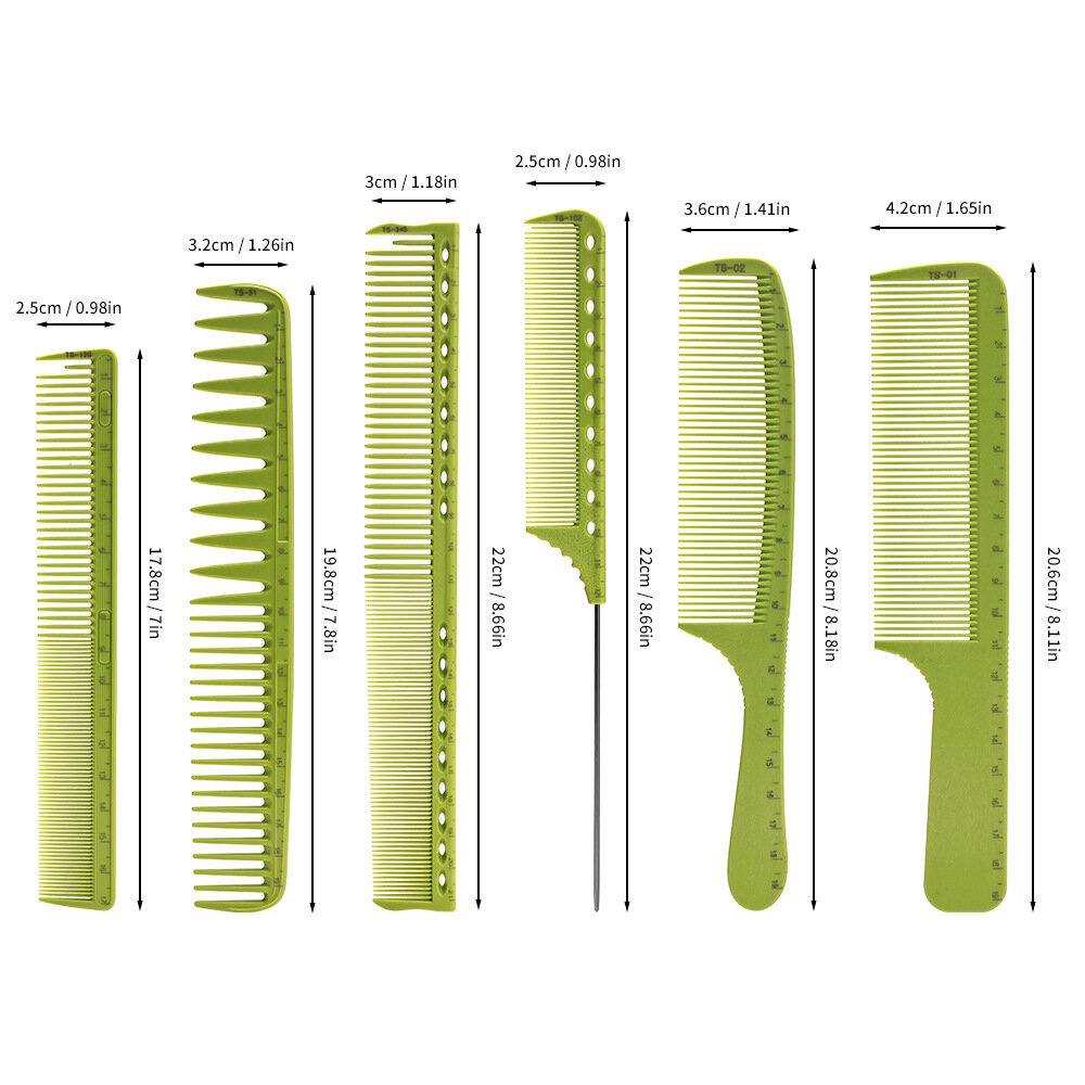 Набор из шести предметов для укладки волос AliExpress, черная пластиковая расческа с заостренным хвостиком для укладки, мелирования и окрашивания волос.