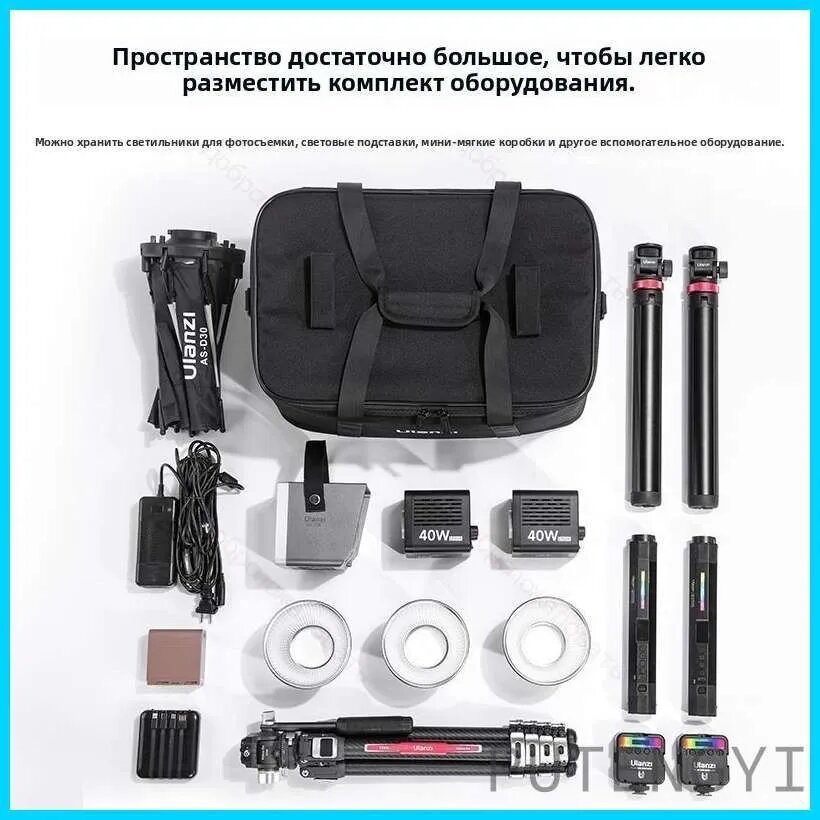 Ulanzi Отличная корзина OM-01 Photo Light Storage Bag, легкая, многокамерная, водонепроницаемая