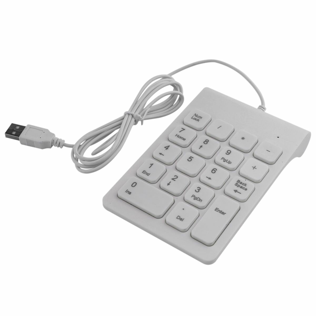 Мини USB проводная цифровая клавиатура Numpad 18 клавиш цифровая клавиатура для бухгалтера кассира ноутбука Android ноутбука планшета ПК (белый)-