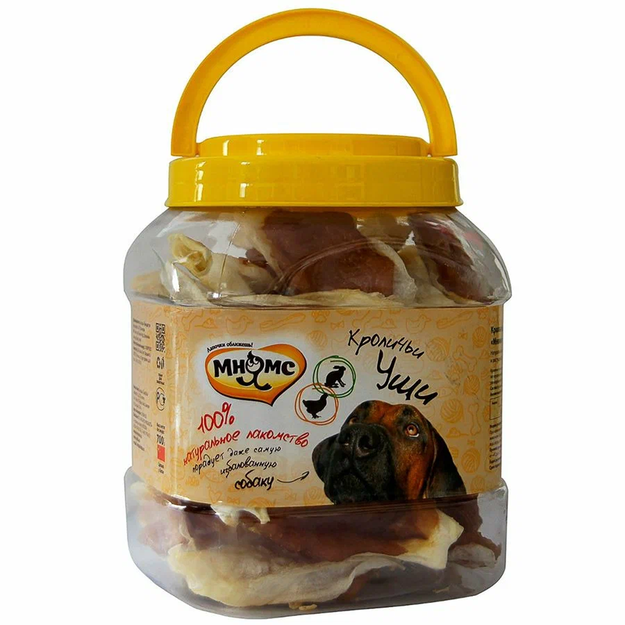 Лакомство для собак Мнямс Кроличьи уши с куриным мясом - 700 г