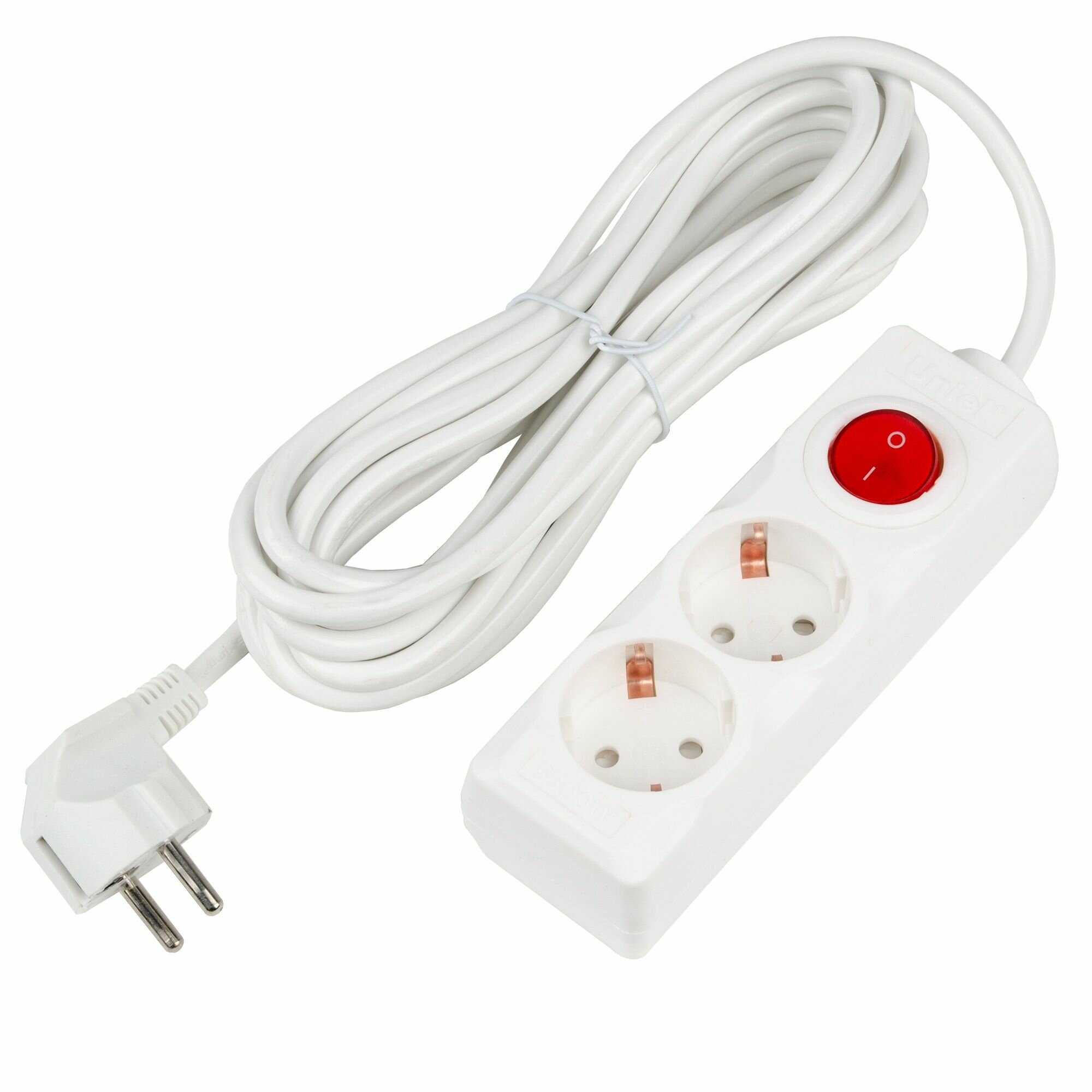 Удлинитель с заземлением и выключателем Uniel UL-00010012 S-GCU2-5B WHITE 5м Ultra