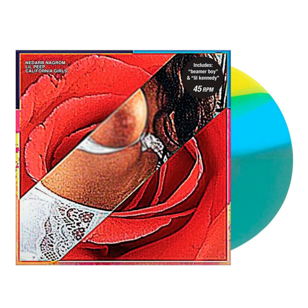 Виниловая пластинка Lil Peep - California Girls (Blue/Transparent Blue/Yellow)