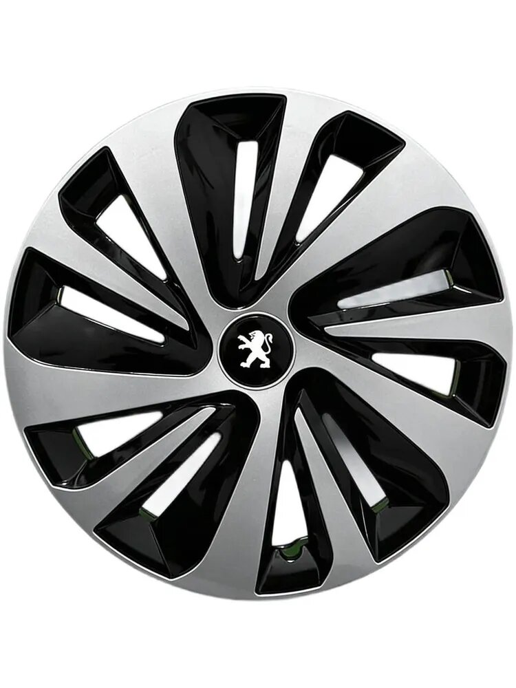 Колпаки на колеса 15 дюймов для Peugeot 301, 206, 207, серебристые, 4 шт. ABS пластик