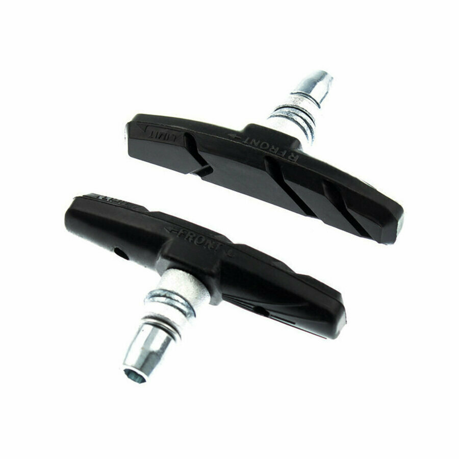 Изностостойкие резиновые тормозные колодки резьбовые велосипедные v-brake на горный велосипед (черн), MoscowCycling MC-BR-01