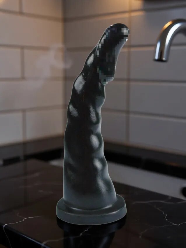 ALIEN насадка для страпона Love Toy, черный, 18 см