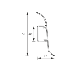 Плинтус ПВХ Идеал Комфорт 55 мм Дуб северный 213, 1 шт.