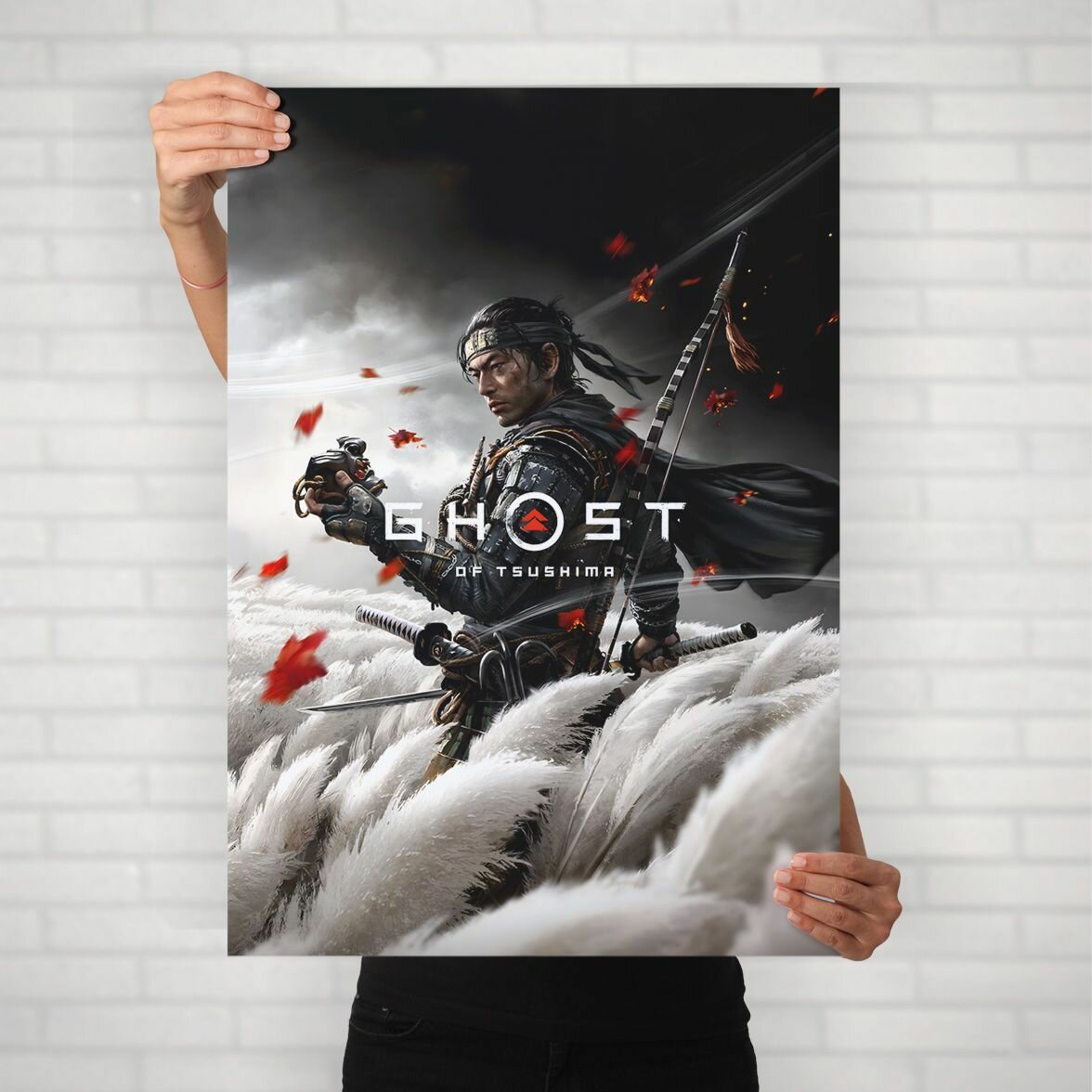 Плакат на стену для интерьера Призрак Цусимы (Дзин Сакай 3) - Постер по игре Ghost of Tsushima формата А2 (42x60 см)