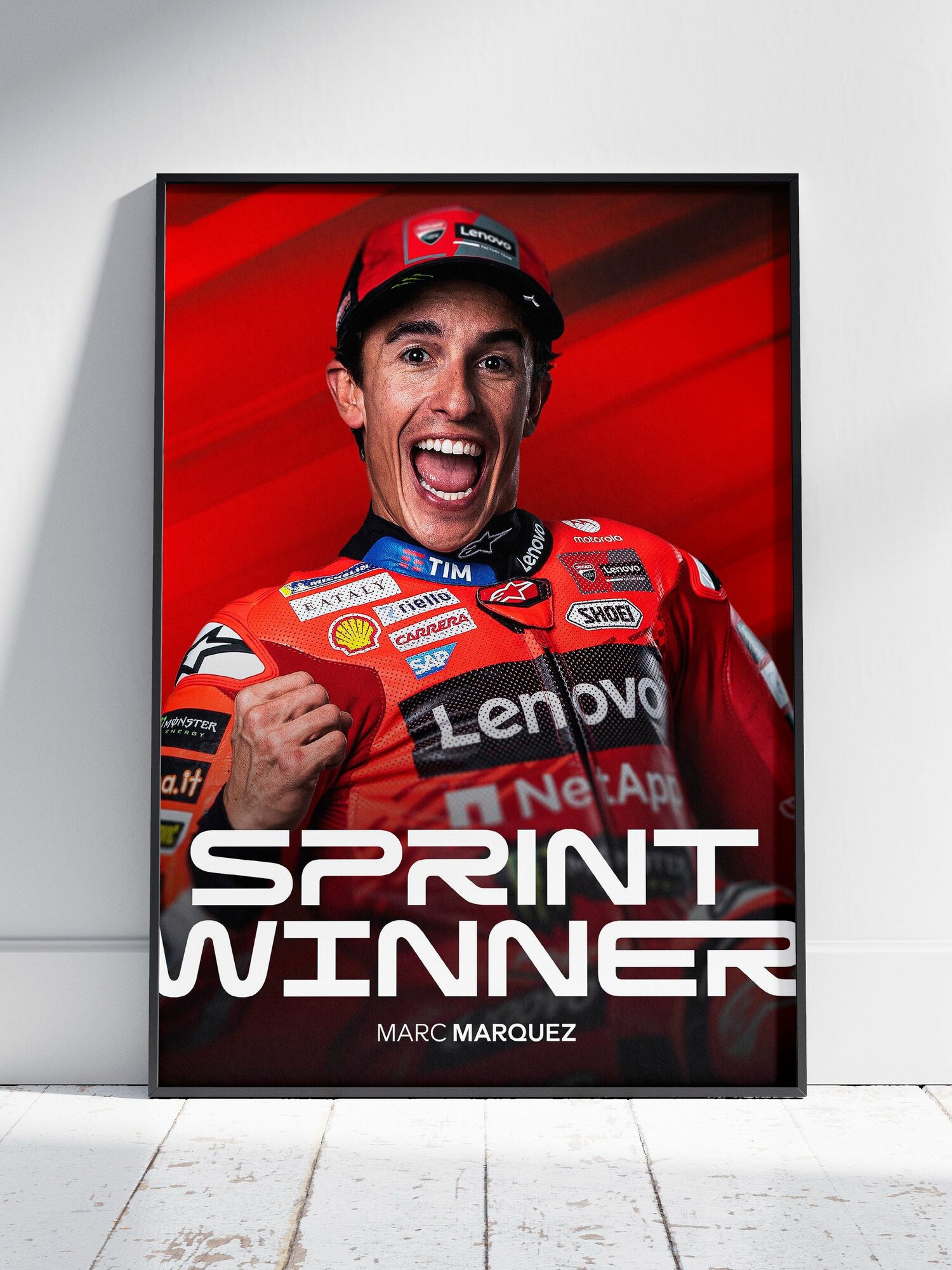 Плакат на стену для интерьера Звёзды Автоспорта - Stars of Motorsport (Марк Маркес - Marc Marquez 1) - Постер по гонщику формата A4 (21x30 см)