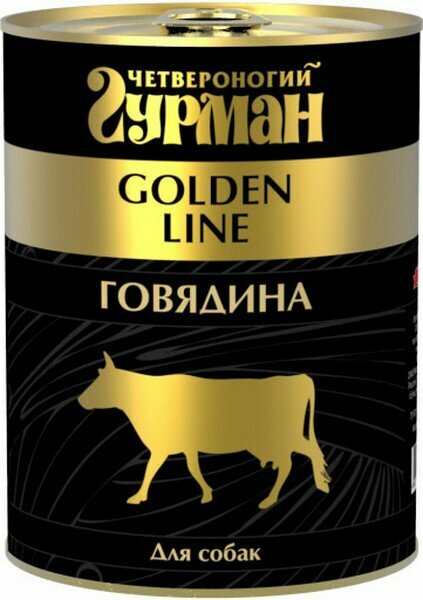 В желе консервы золотая линия для собак говядина натуральная (цена за упаковку) 100г х 6шт