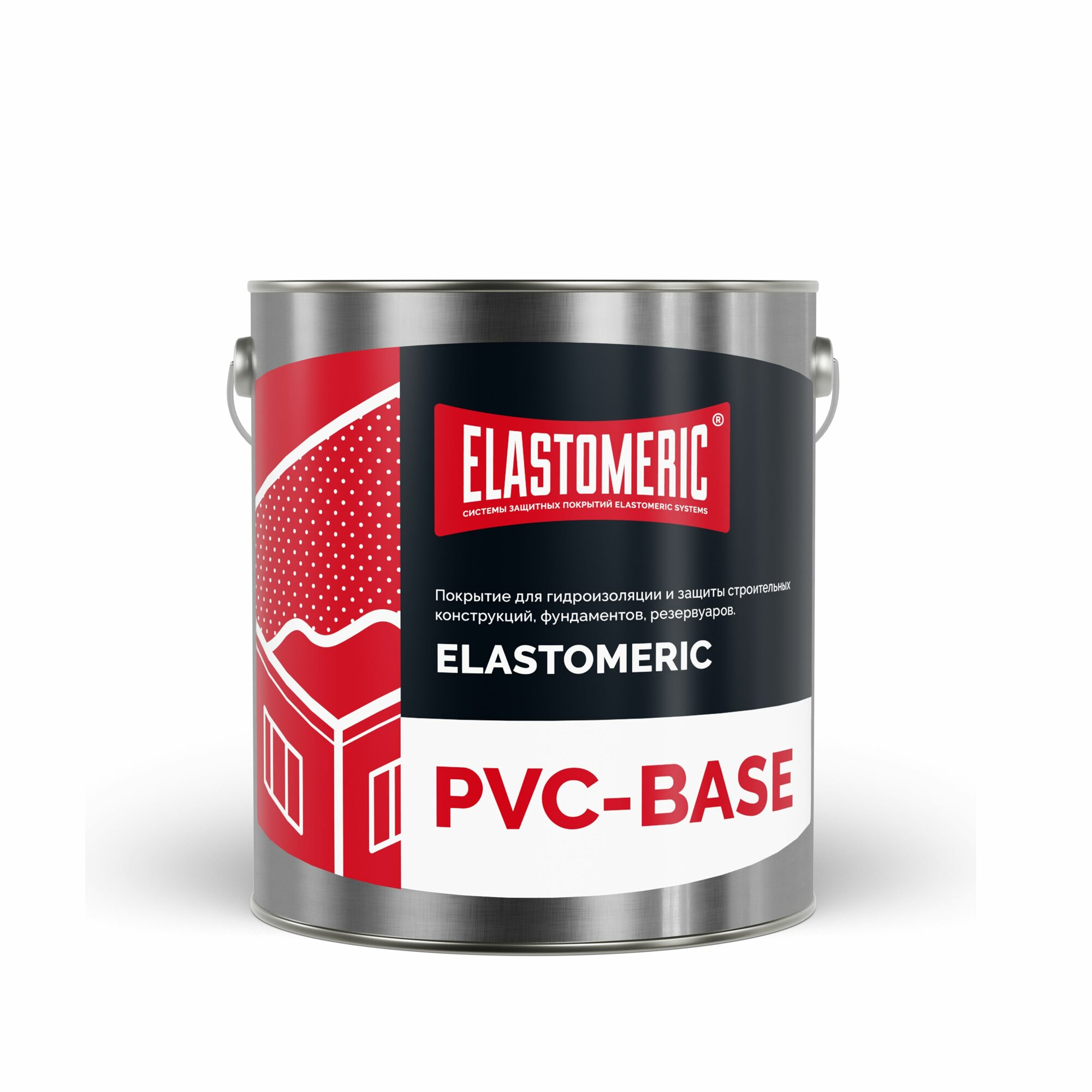 Жидкая ПВХ мембрана для кровли ELASTOMERIC PVC Base - бесшовная гидроизоляция, Белый, 3 кг