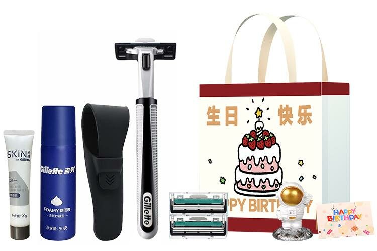 Бритвенный станок мужской Gillette Mighty Manual, Gillette Fusion Dual Blade Birthday Set